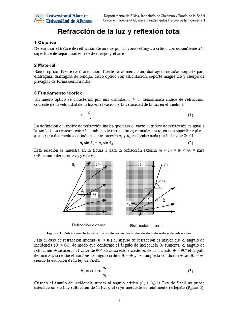 5 Refracción&Reflexión | Descargar gratis PDF | Refracción | Óptica