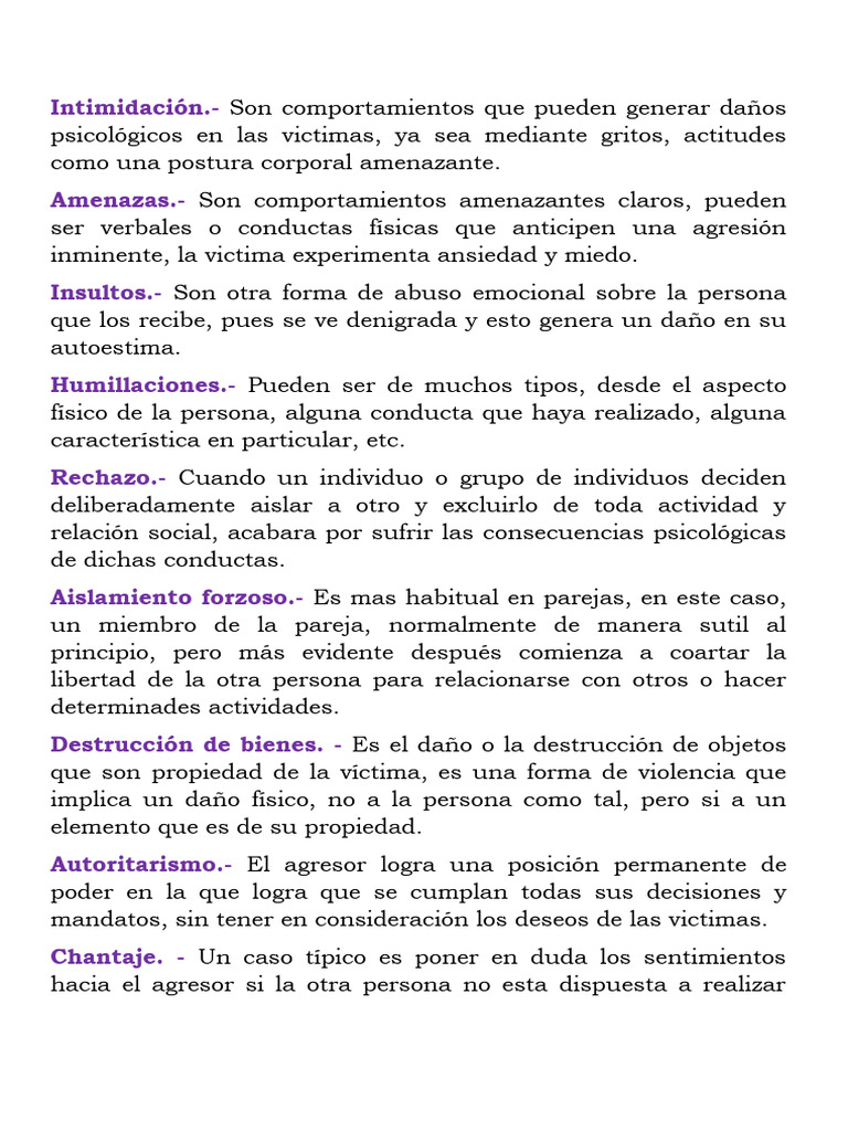 Tipos De Violencia Pdf Violencia Agresión