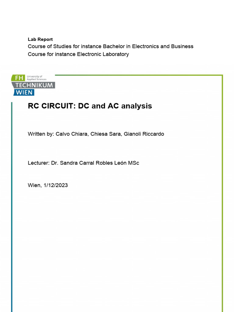LabReport 3 Finale | PDF | Capacitor | Electrical Network