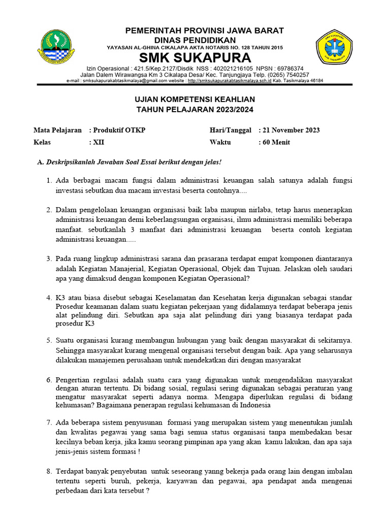 Soal Pengetahuan UJIKOM - 101737 | PDF