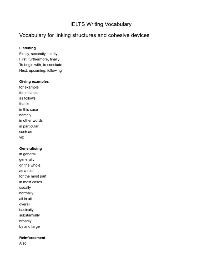 IELTS Writing Vocabulary Guide | PDF | Evidence