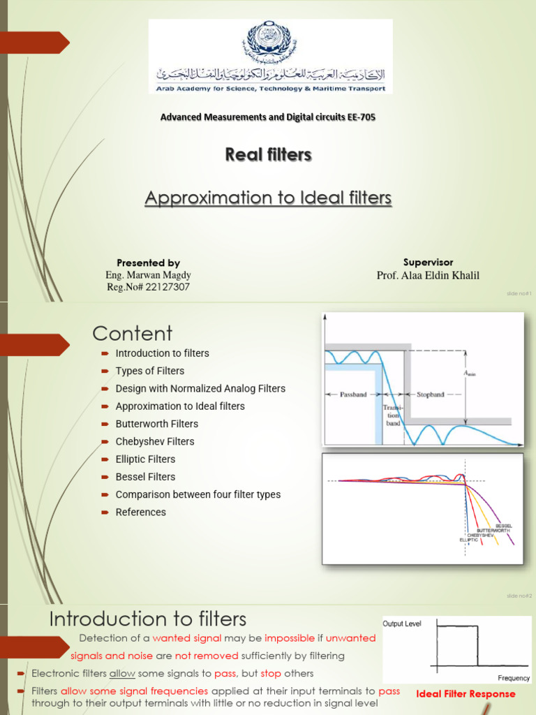 Overview of Analog Filter Types | PDF | Low Pass Filter | Electronic Filter