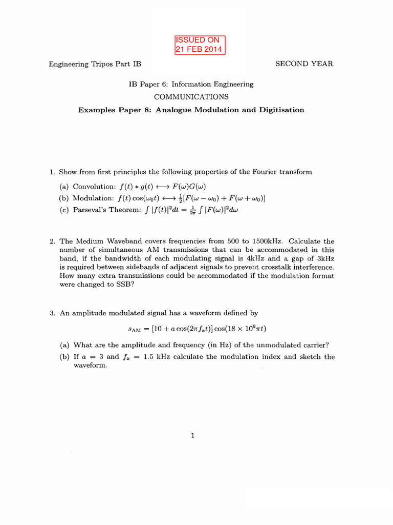 2p6-2013-14-communications-examples-paper-8 | PDF | Modulation ...