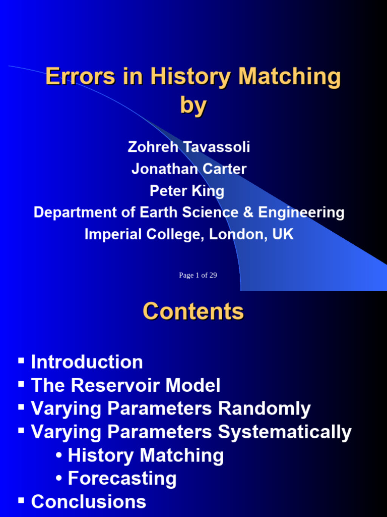 History Matching | Download Free PDF | Forecasting | Permeability ...