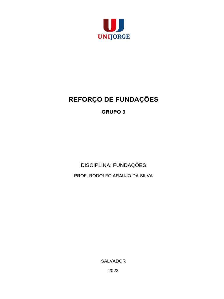 AV3 - Reforço de Fundações | Download grátis PDF | Solo | Economia