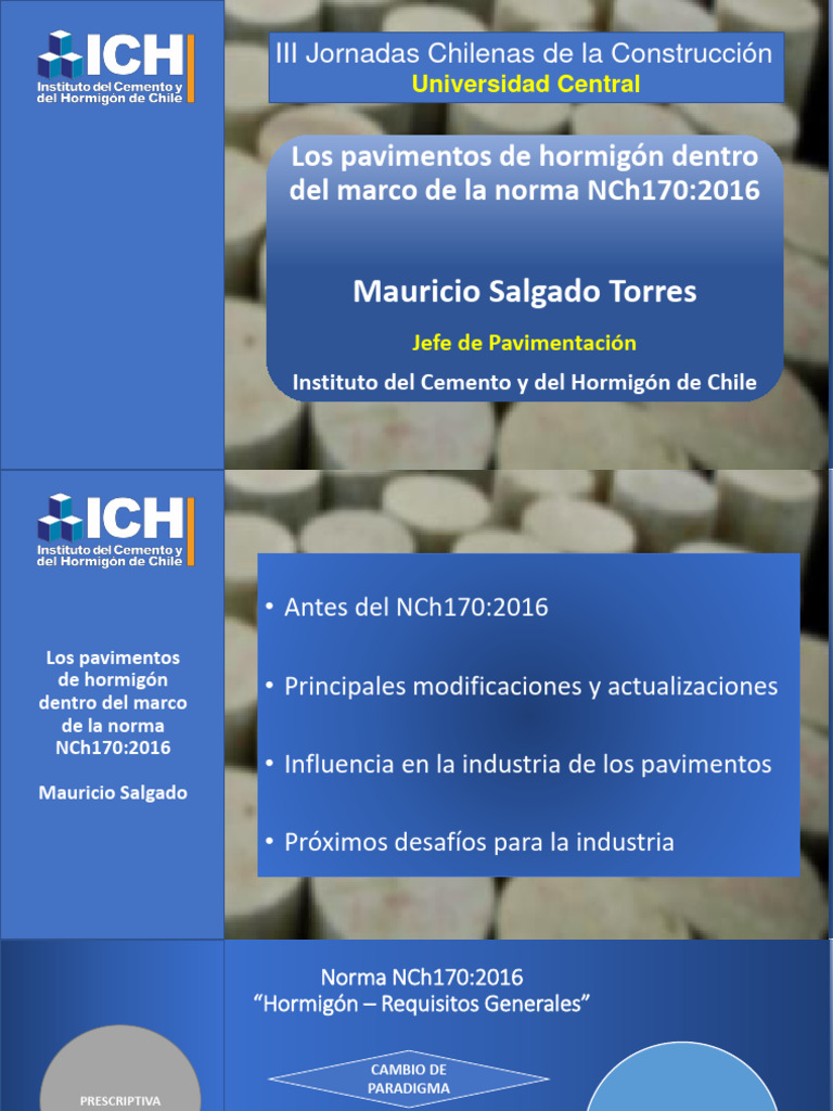 10 Los Pavimentos de Hormig N Dentro Del Marco de La Norma Nch170 2016 | PDF | Hormigón | Materiales