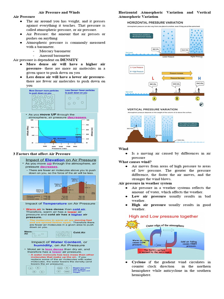 Air Pressure & Winds | PDF | Wound | Atmospheric Pressure