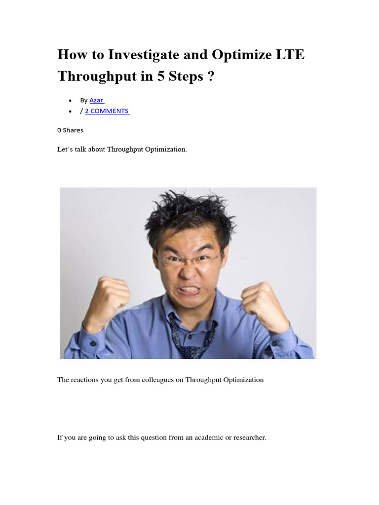 How To Investigate and Optimize LTE Throughput in 5 Steps | PDF | Quality Of Service | Computer ...