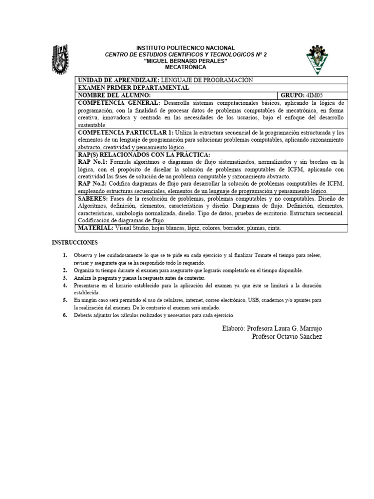 E2.Lenguaje Programación S2 TipoB | PDF | Programación de computadoras ...