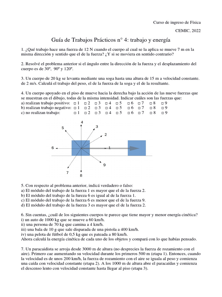 Trabajo y energía en Física 4 ESO | PDF | Fricción | Fuerza