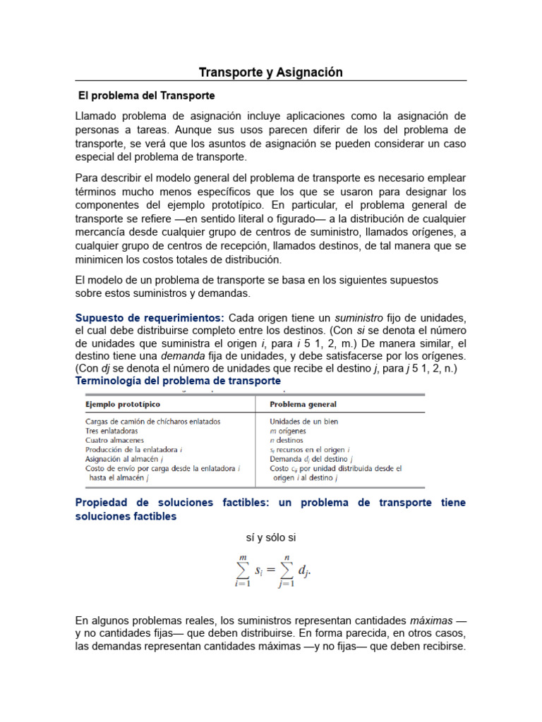 Problema De Transporte Pdf Transporte Programación Lineal