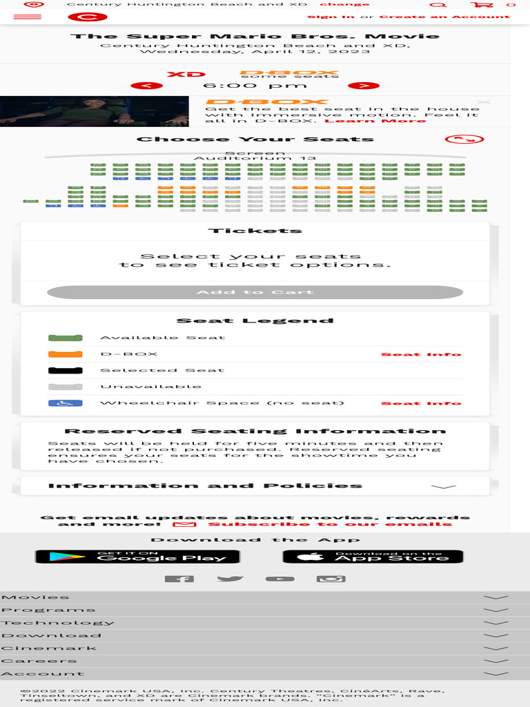 Cinemark - Reserve Your Seats | PDF