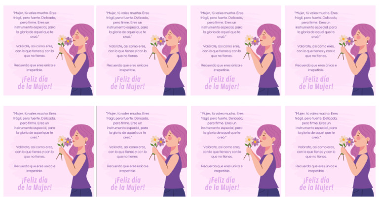 Tarjetas Dia de La Mujer | PDF