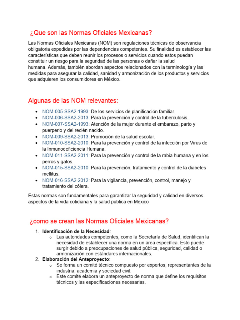 Normas Oficiales Mexicanas | PDF | Calidad (comercial) | Seguridad y ...