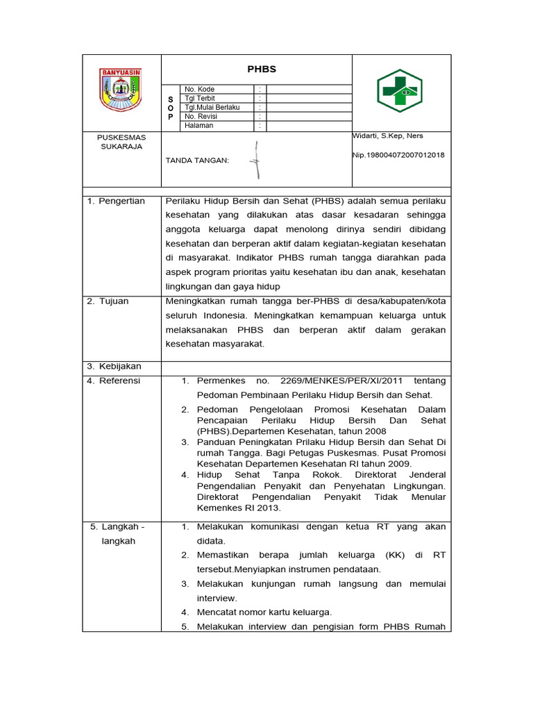 Sop PHBS | PDF