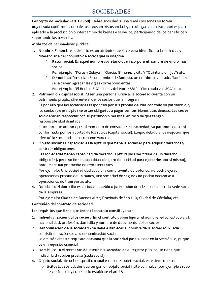 1 Sociedades | PDF | Sociedad de responsabilidad limitada | Bienes (Ley)