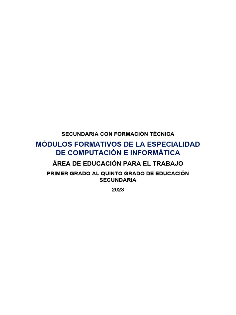 Modulo Formativo - Computacion e Informatica | PDF | Informática ...