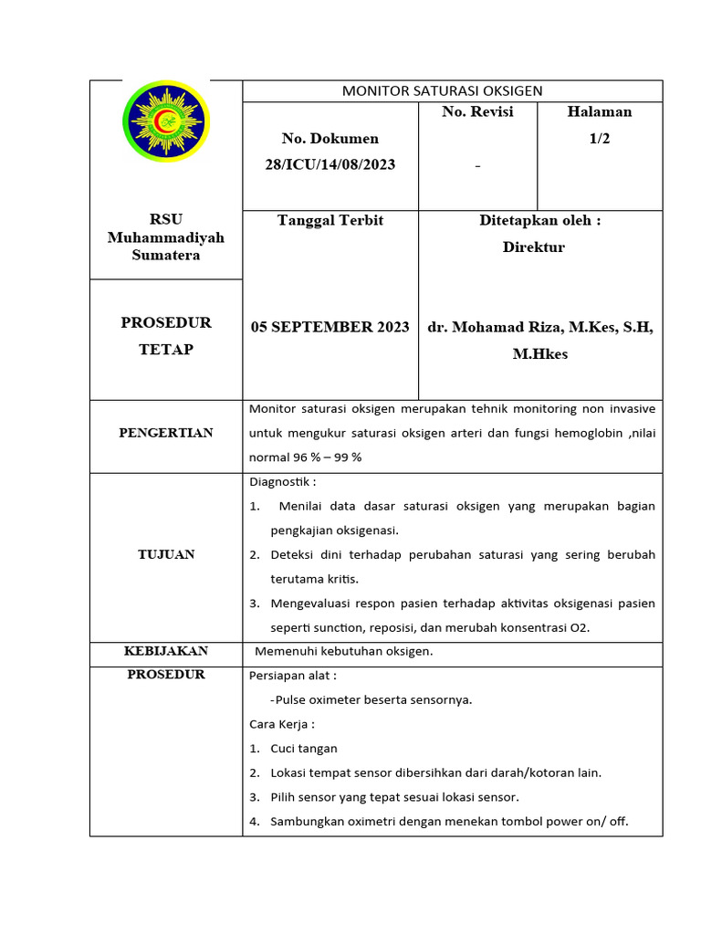 Spo Monitor Saturasi Oksigen 5. | PDF