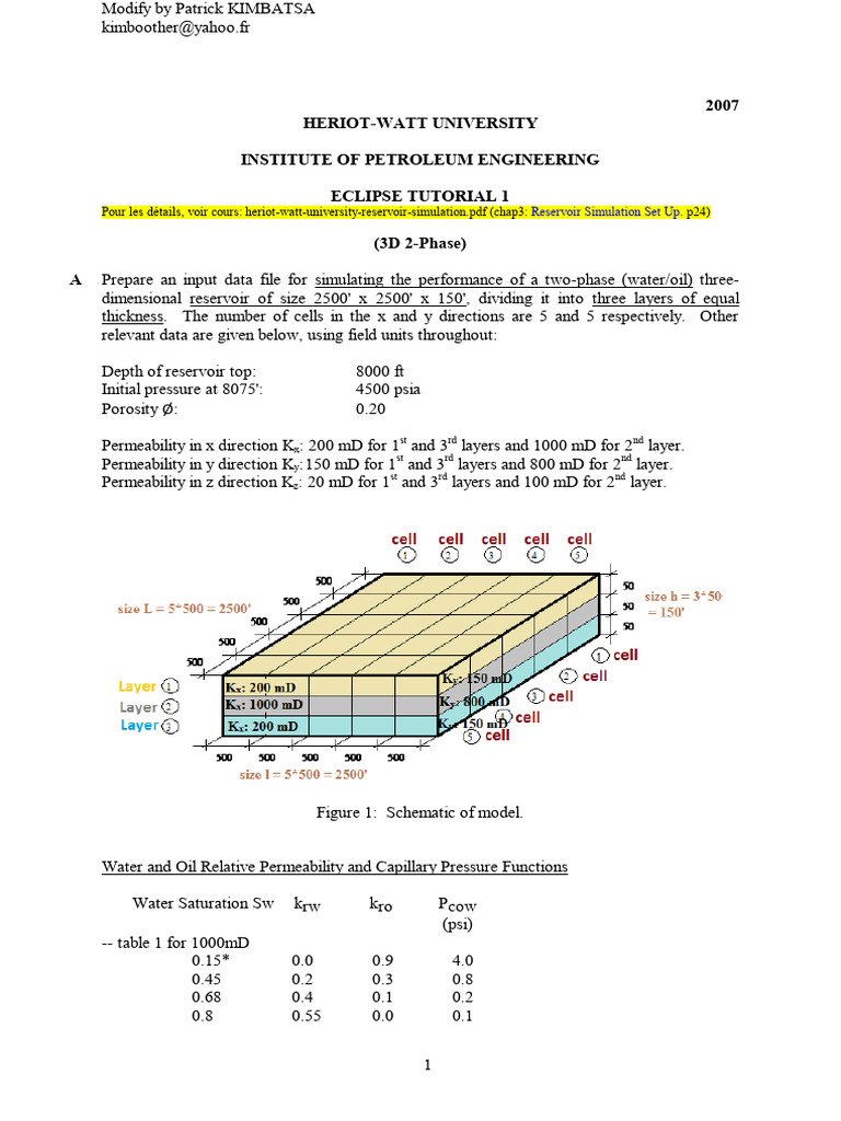 Eclipse Tutorial1.Ok | Download Free PDF | Petroleum Reservoir | Pressure