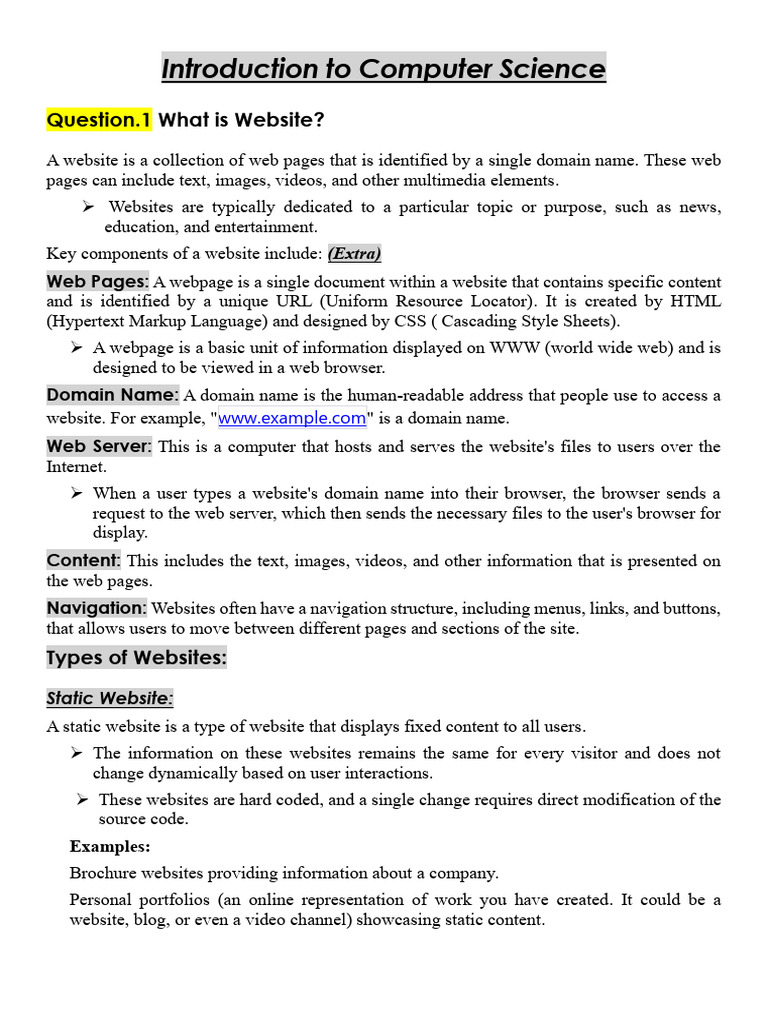 ICS Terminal 3rd Sem | PDF | Websites | World Wide Web