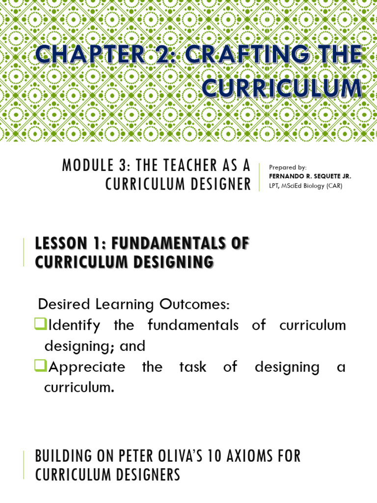 Fundamentals of Curriculum Design | PDF | Curriculum | Educational ...