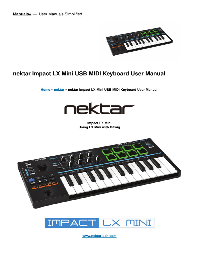 Impact LX Mini Usb Midi Keyboard Manual | PDF | Usb | Computer Architecture