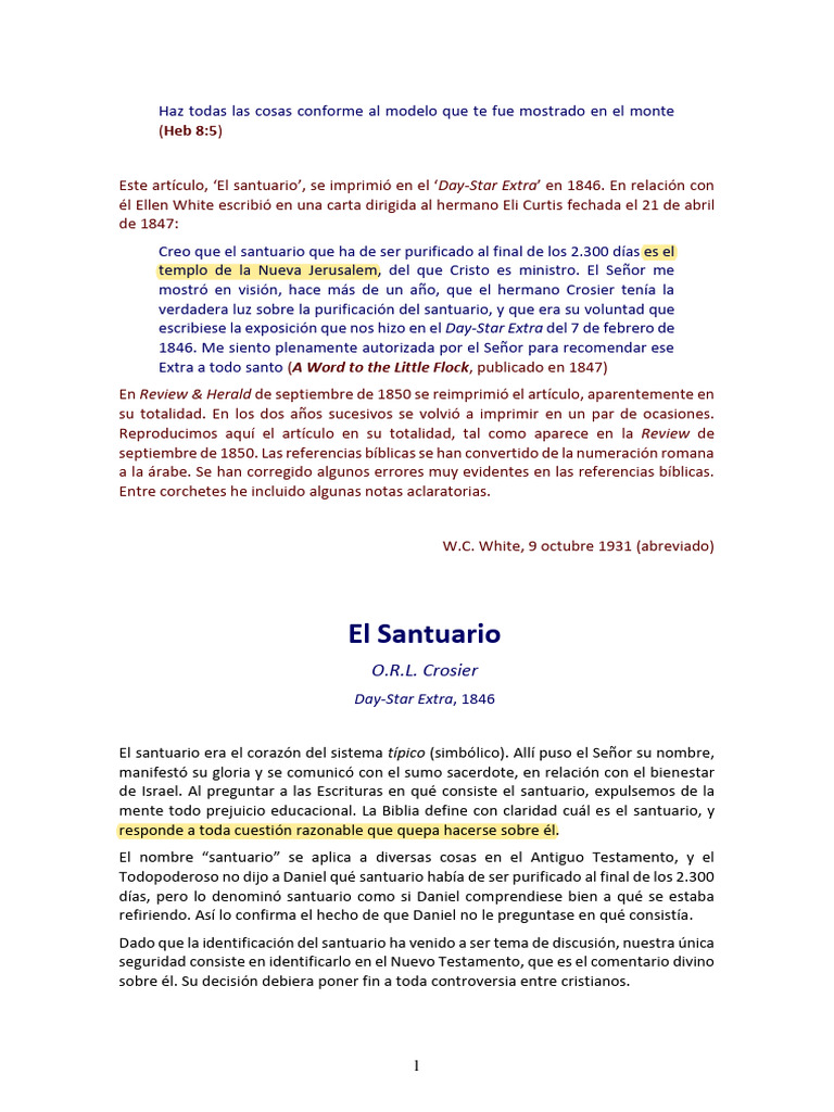 El Santuario - ORL Crosier | PDF | Sacerdote | Libro de levítico