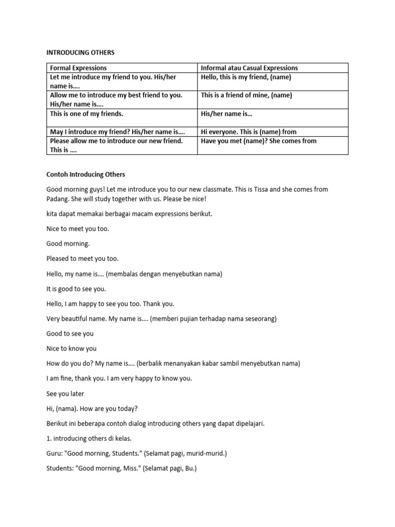 INTRODUCING OTHERS | PDF