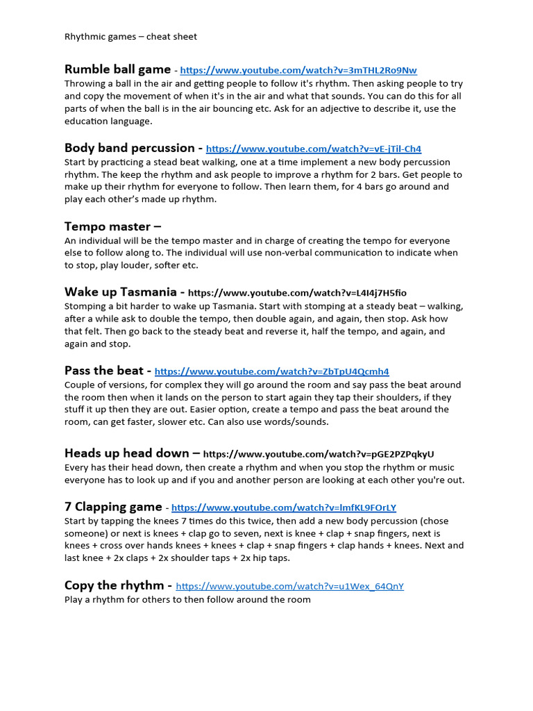 Drum Games For Music Therapy | PDF | Rhythm | Tempo
