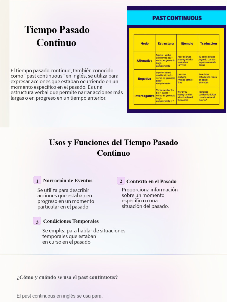 Tiempo Pasado Continuo... | PDF