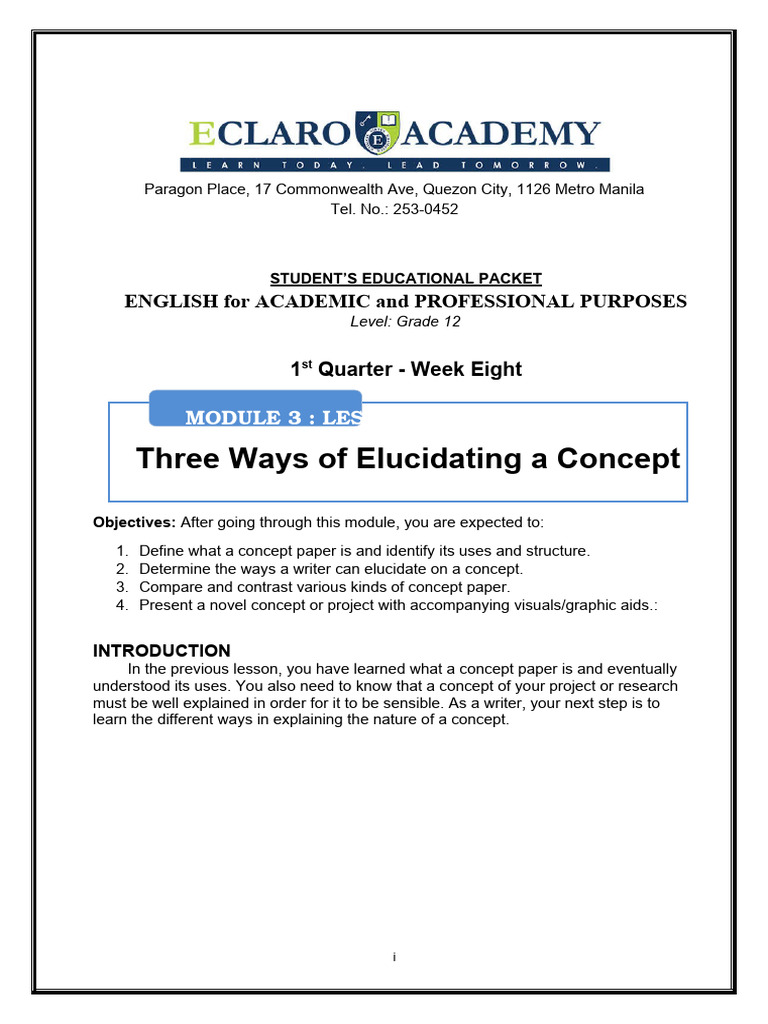 With Asnwer - WEEK 8 - EAPP - Three Ways of Elucidating A Concept | PDF ... With Asnwer - WEEK 8 - EAPP - Three Ways of Elucidating A Concept | PDF ...