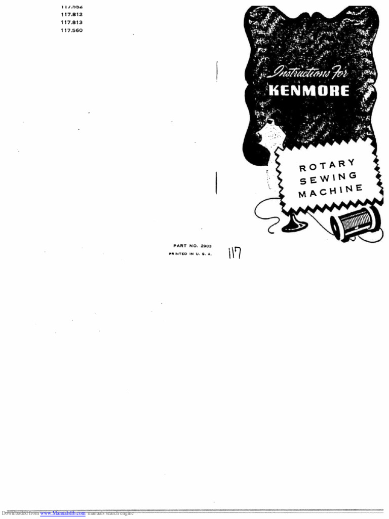 Kenmore 117.552 Sewing Machine Manual | PDF | Seam (Sewing) | Sewing ...