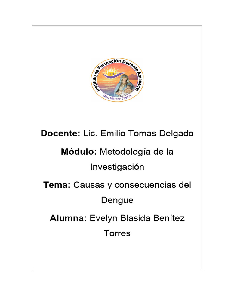 Trabajo Practico. Causas y Consecuencias Del Dengue | PDF | Causas de ...