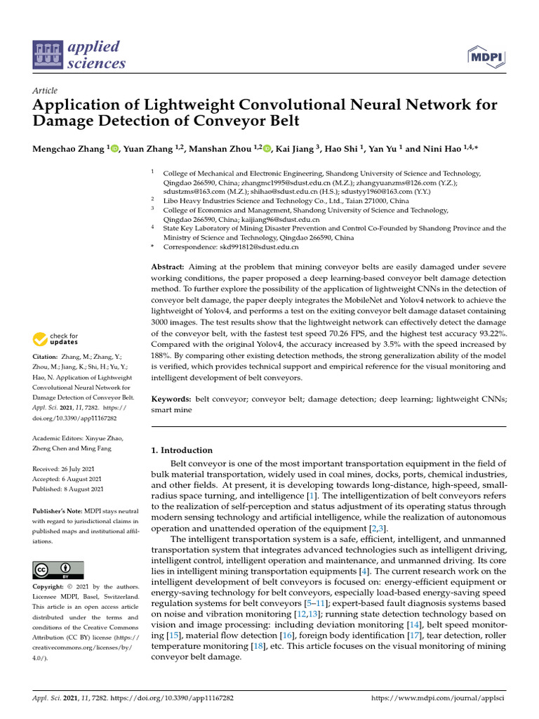 Application of Lightweight Convolutional Neural Network for Damage ... Application of Lightweight Convolutional Neural Network for Damage ...