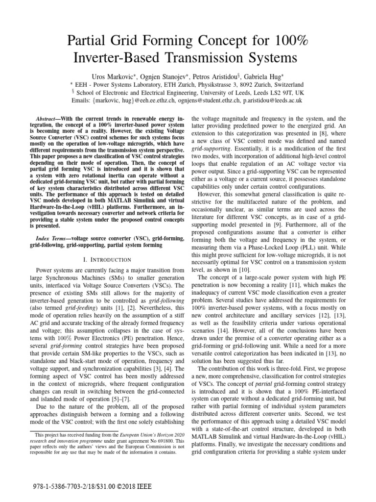 Partial Grid Forming | PDF | Electrical Grid | Electric Power Transmission