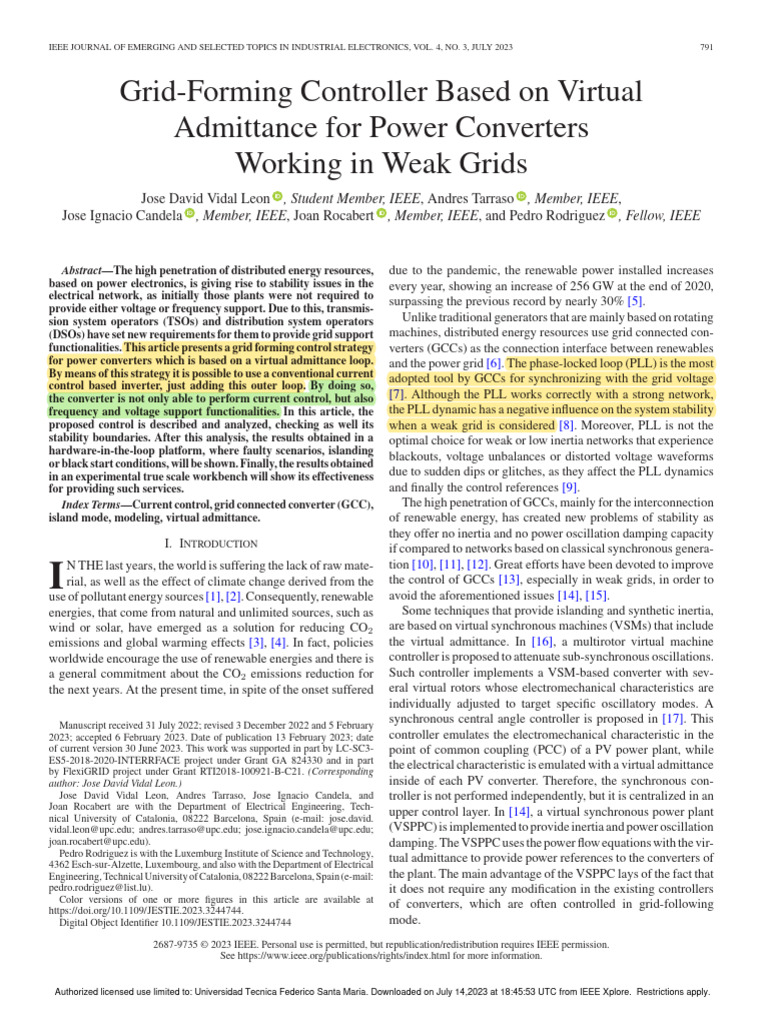 Grid-Forming Controller Based On Virtual Admittance For Power ... Grid-Forming Controller Based On Virtual Admittance For Power ...