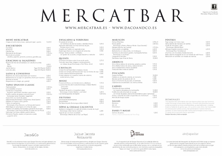 Carta Mercatbar | PDF