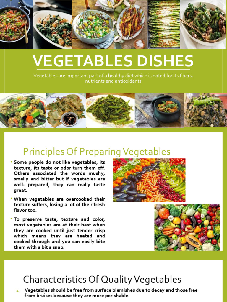 Vegetables Dishes | PDF | Vegetables | Cooking