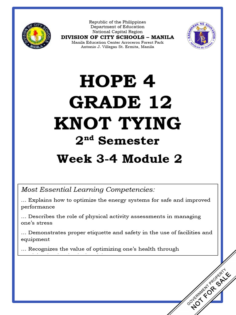 HOPE 4 - Q3 - Mod2 | PDF | Knot | Ropework