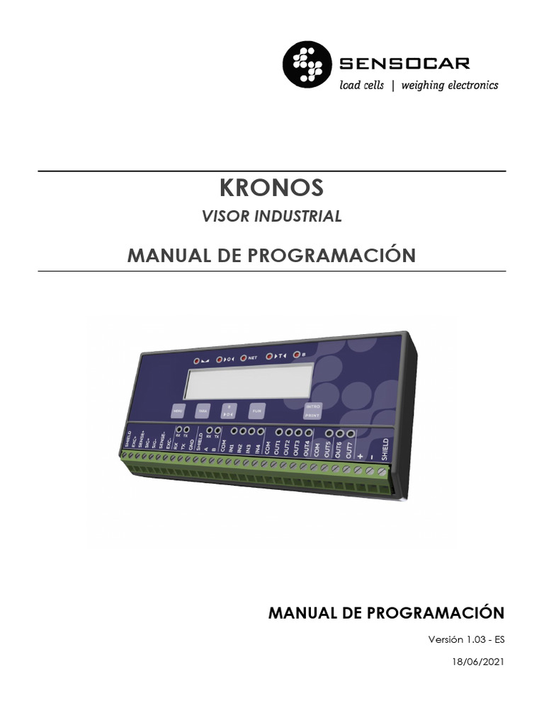 KRONOS_ManualProgramacion_ES | PDF | Menú (Computación) | Contraseña