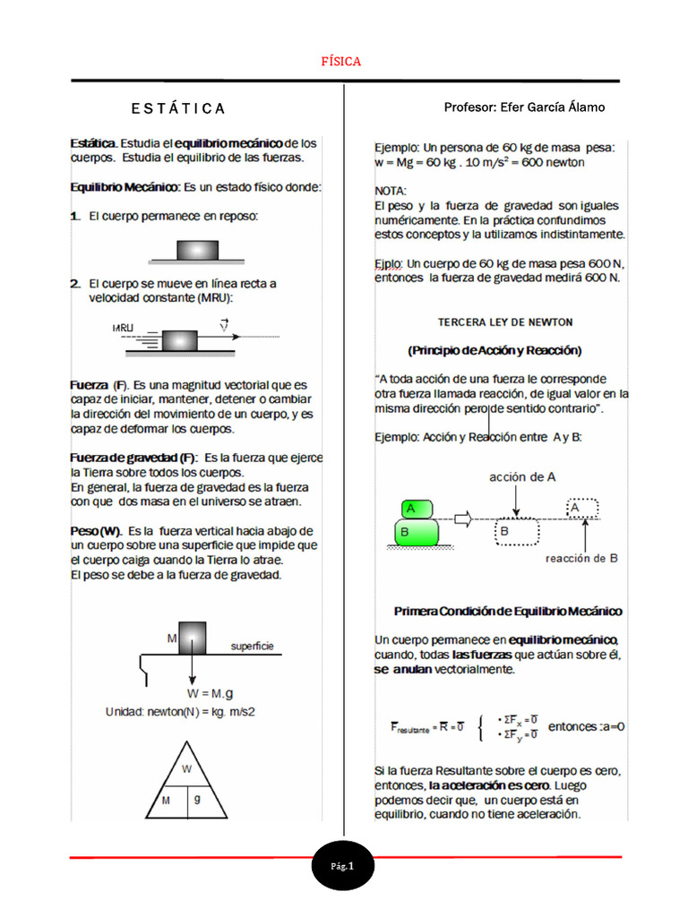 Estática I-Básico-teoría-15 Prob | PDF | Tensión (Física) | Física