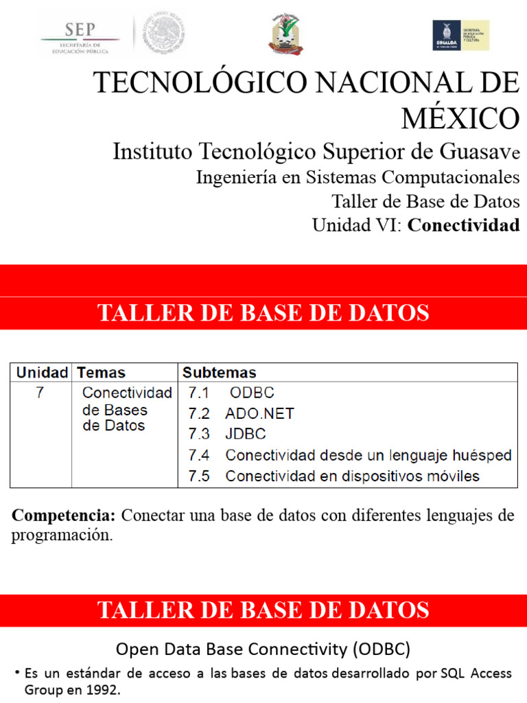 TBD U6 - Conectividad | PDF | Active X Data Objects | Gestión de datos