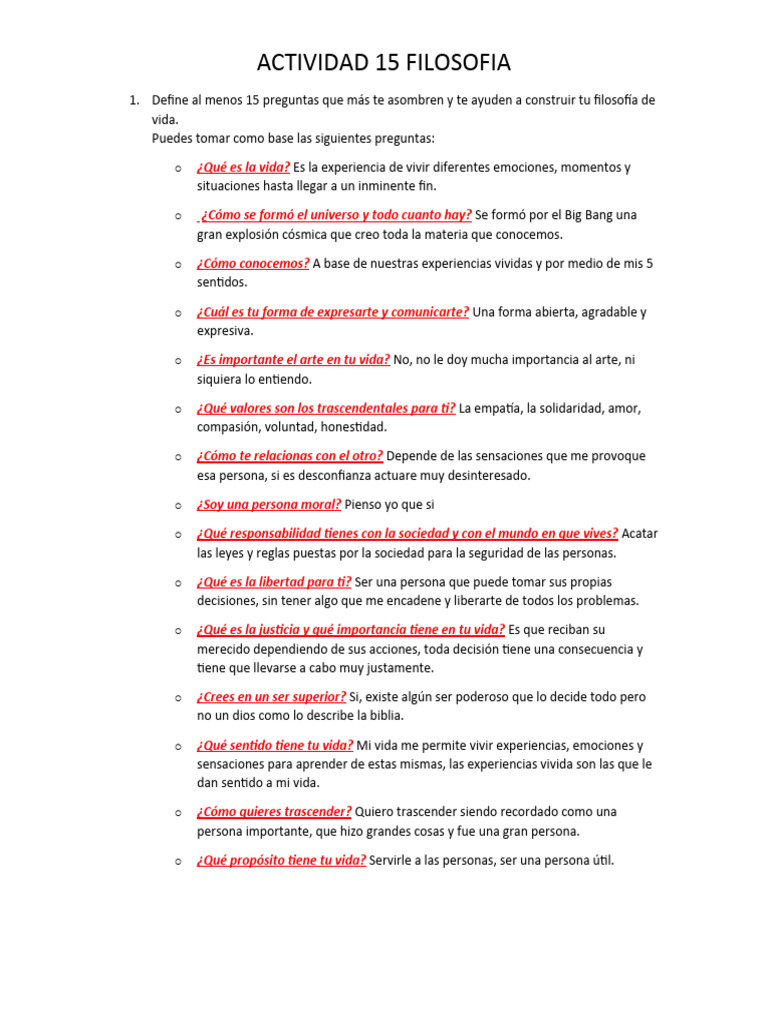 Actividad 15 filosofia | PDF
