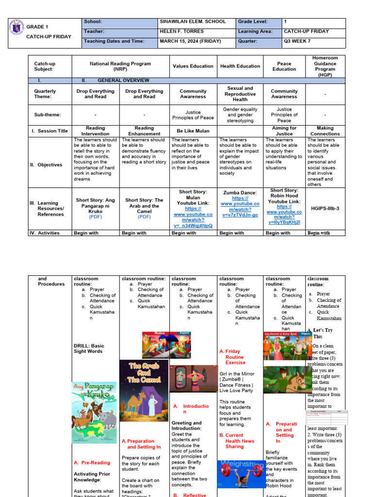 DLL Catch Up Friday Week 7 | PDF