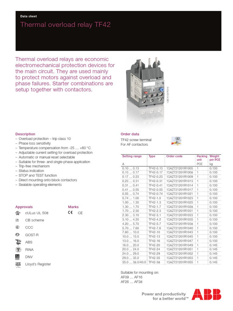 Thermal Overload Relay Guide | PDF | Relay | Physical Sciences
