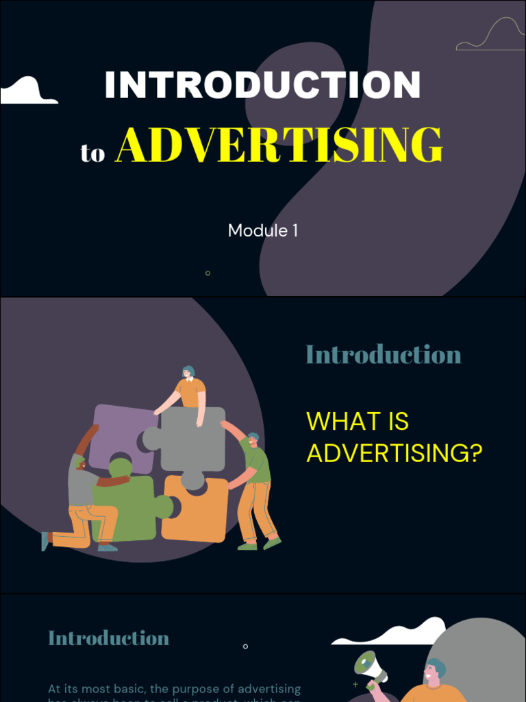 ADVERT 1101 Module 1 - Introduction ppt | PDF | Advertising | Mass Media