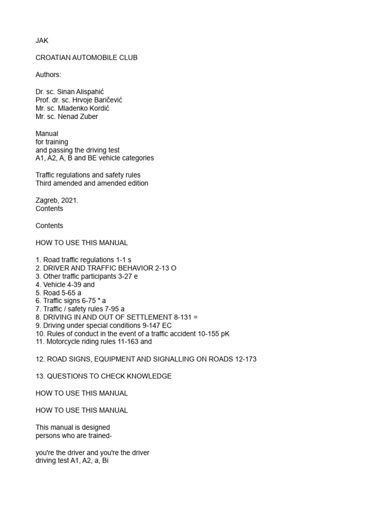 Driving Manual - English | PDF | Traffic | Sidewalk