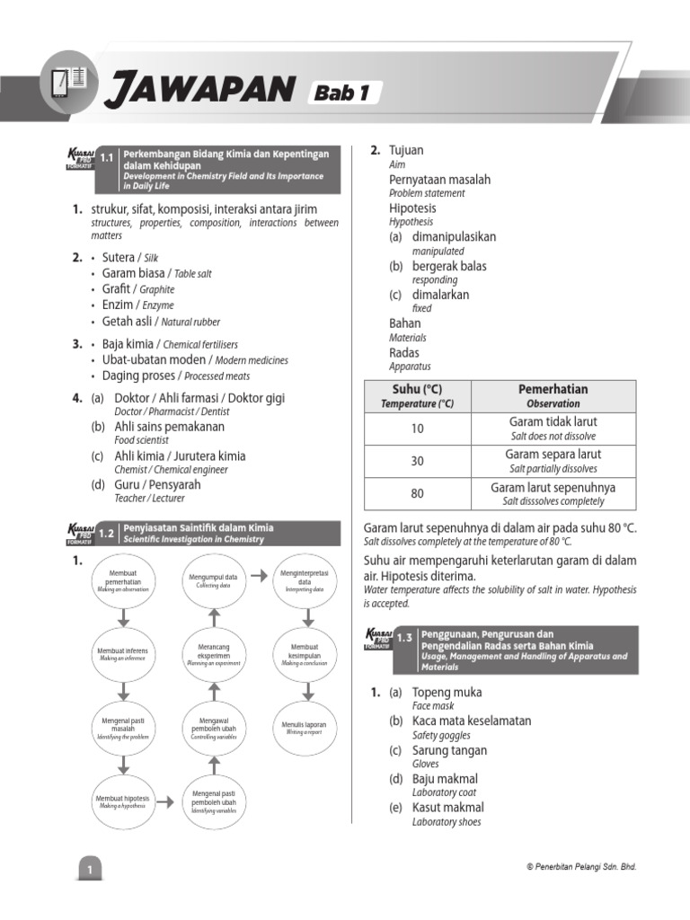 Jawapan Chemistry Pelangi Form 4 | PDF | Atomic Nucleus | Atoms