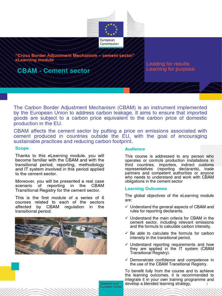 CBAM Cement Leaflet | PDF | Educational Technology | European Union