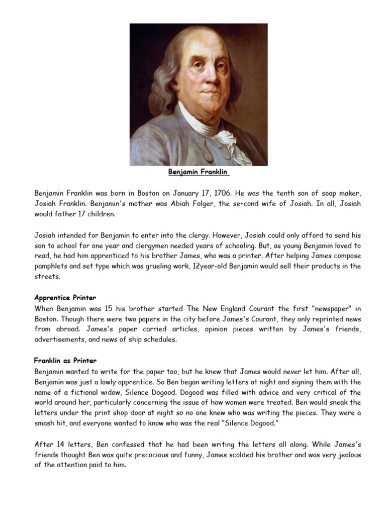 Benjamin Franklin | PDF | Benjamin Franklin
